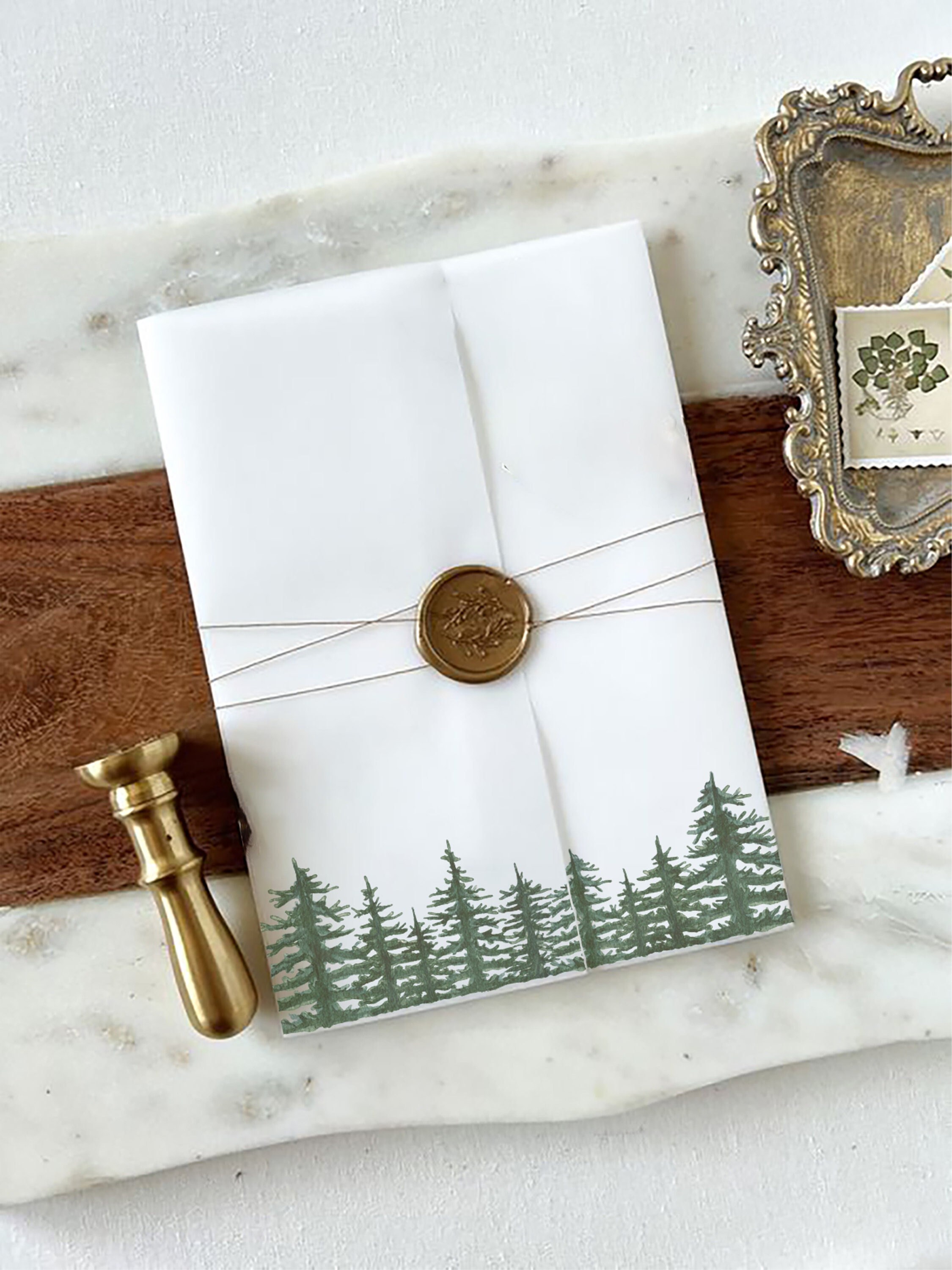 Printable Vellum Paper Jacket DIY Wedding Invitation Sleeve 5x7 ...