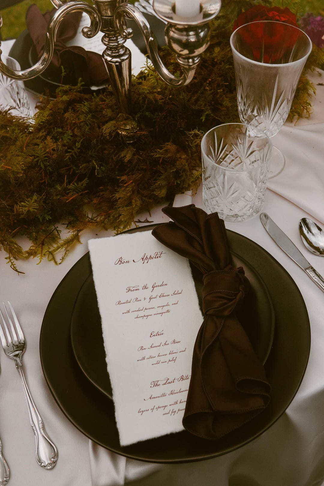 Wedding Menu for Reception on Handmade Paper: Semi-custom Deckled Edge ...