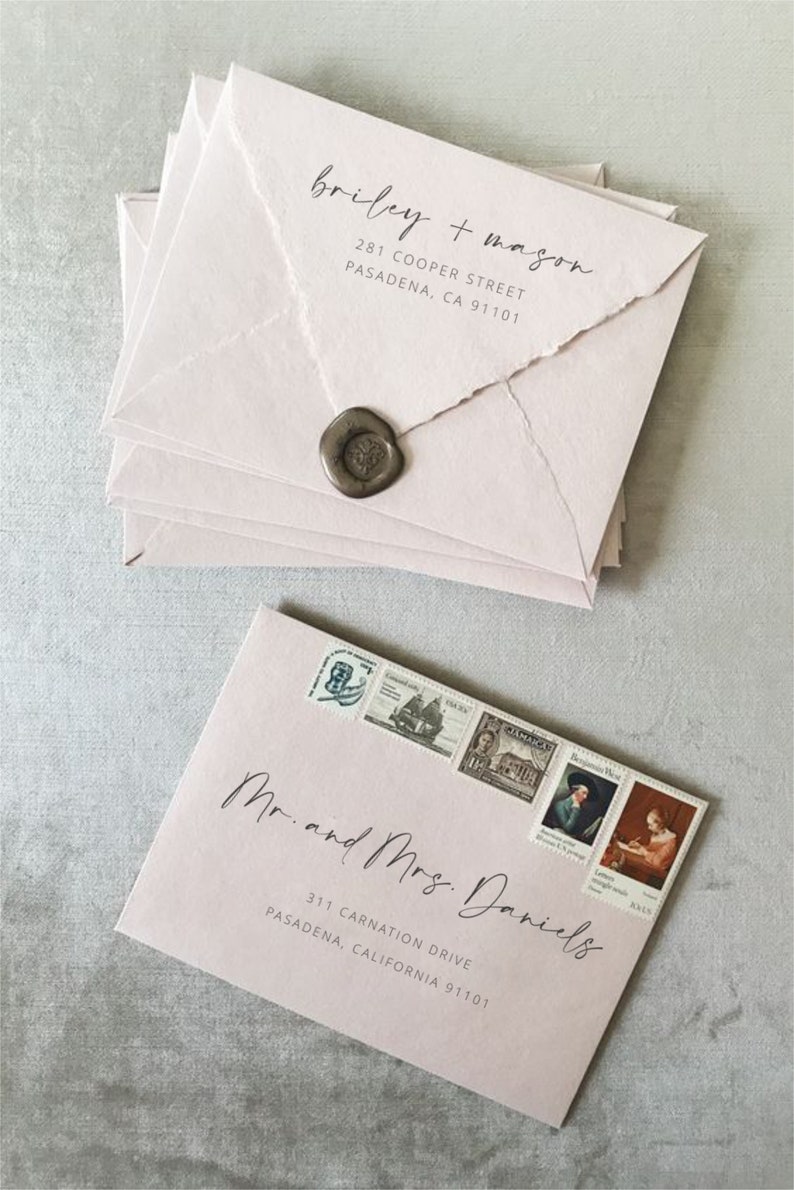 Envelope Address Template for Wedding Invitation Printable - Etsy