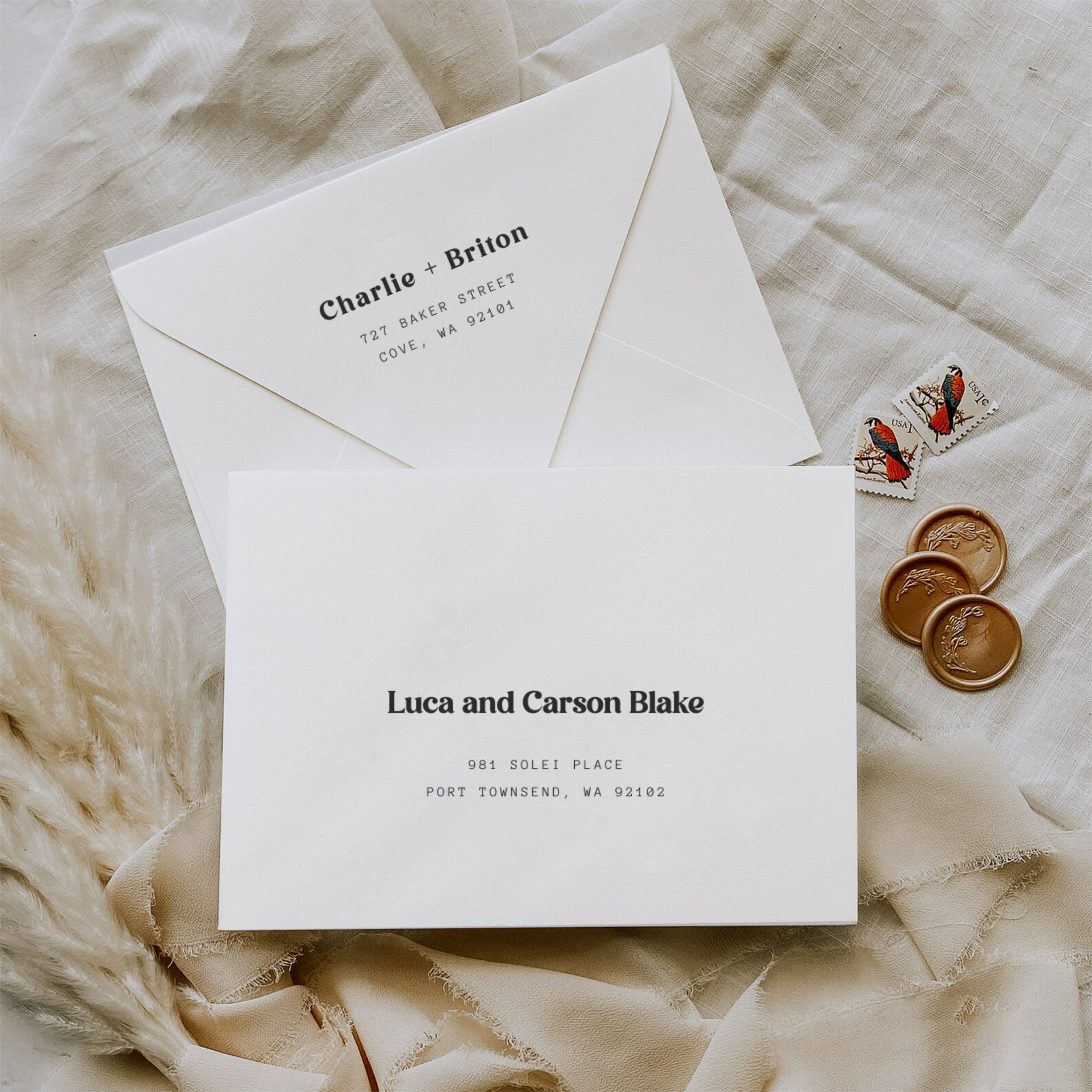 Envelope Address Template for Wedding Invitation Printable Addressed ...