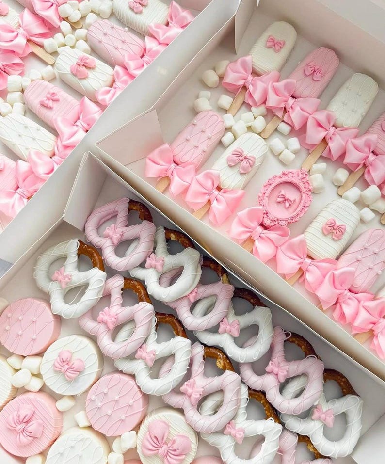 Baby Pink Coquette, Bow Themed Dessert Table Treat Bundle, It's a Girl ...