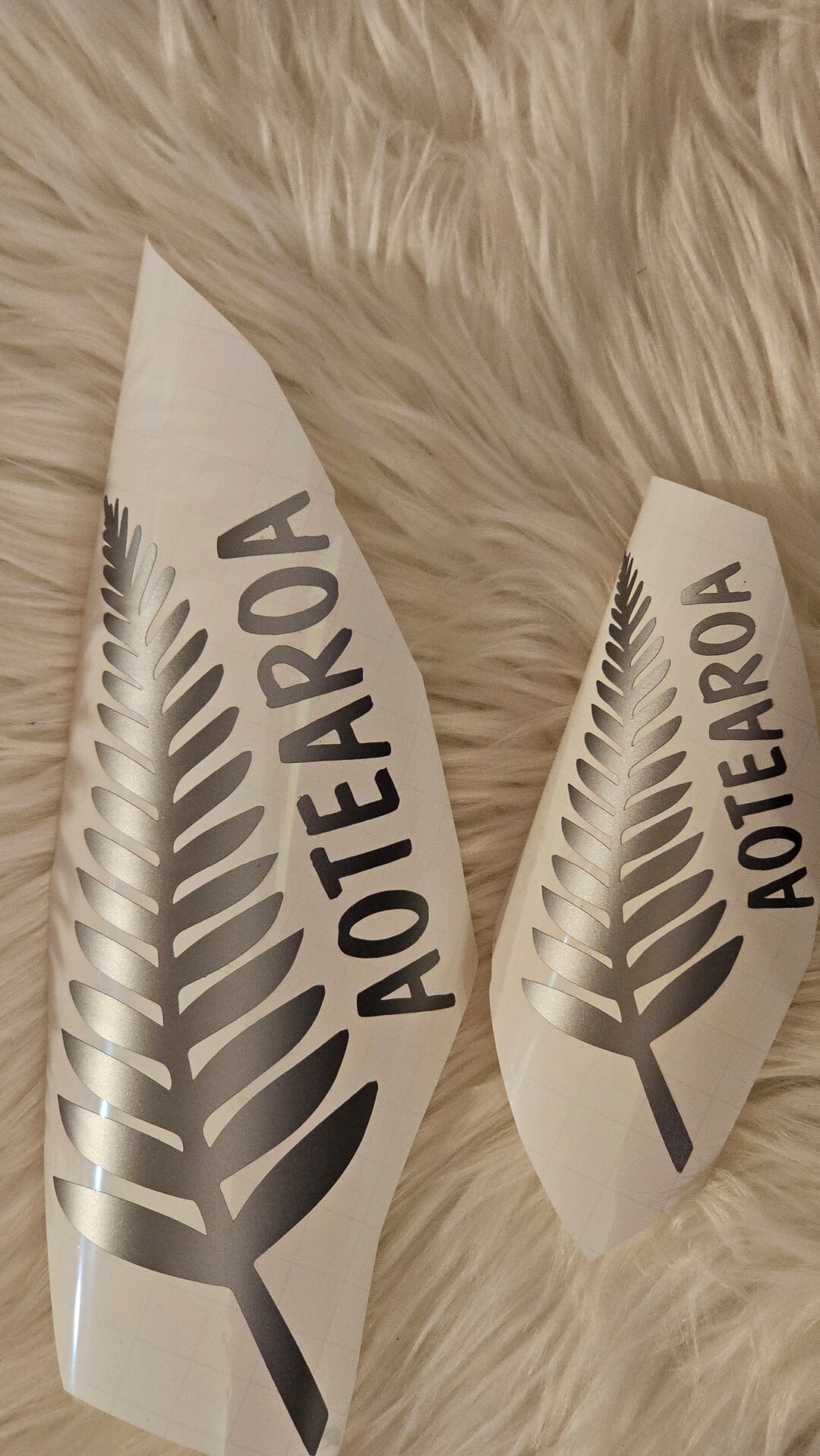 Permanent Vinyl Car Decal Fern AOTEAROA | Water Bottle Decal | Sliver ...