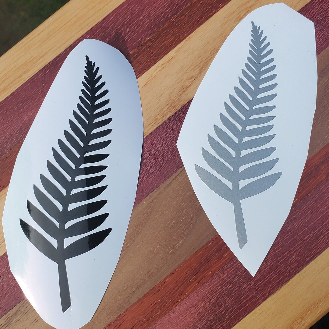 Permanent Vinyl Car Decal Fern | Water Bottle Decal | Sliver Fern ...