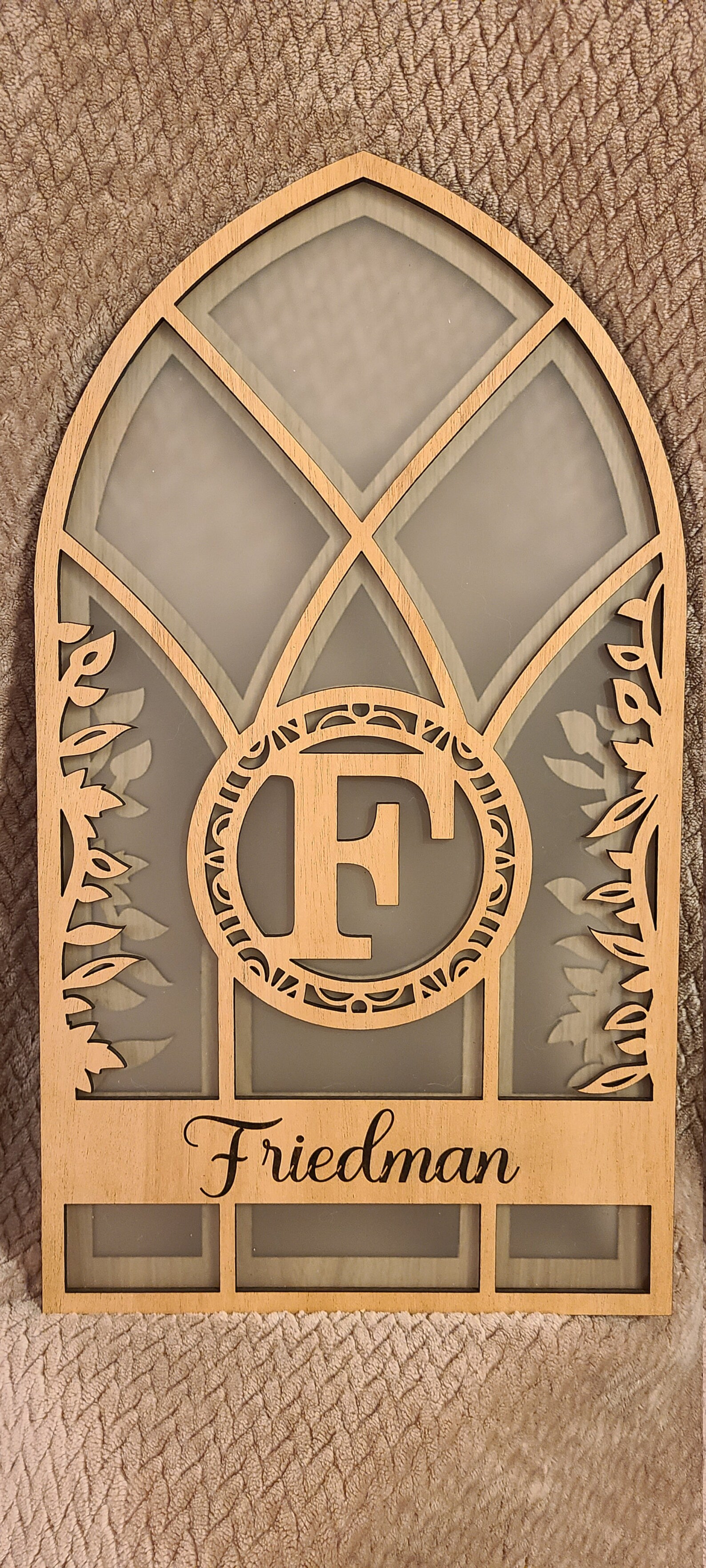 Personalized Monogram Stained Glass Window | Etsy