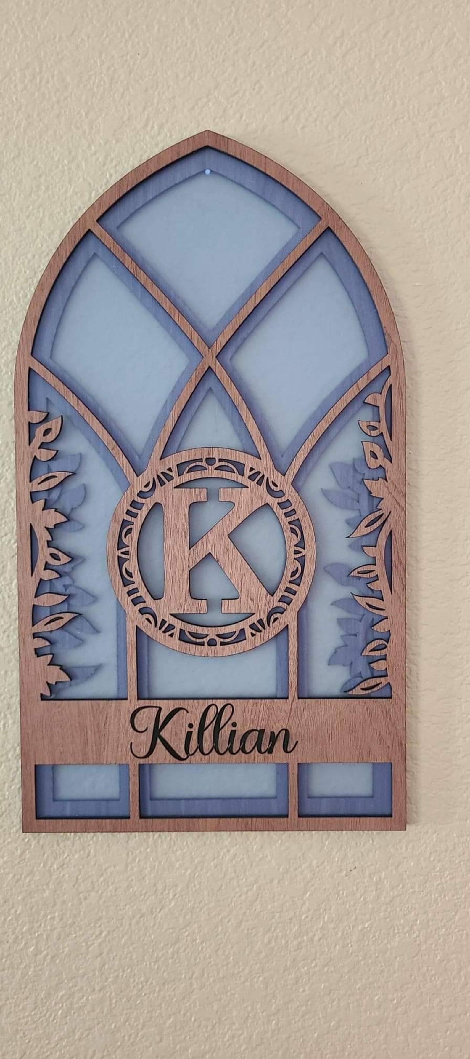 Personalized Monogram Stained Glass Window | Etsy