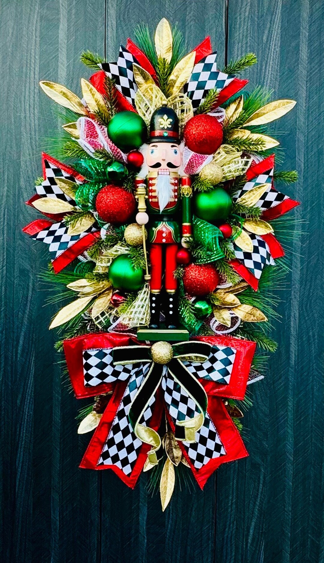 Nutcracker Wreath, Nutcracker Swag, Christmas Wreath, Christmas Swag ...