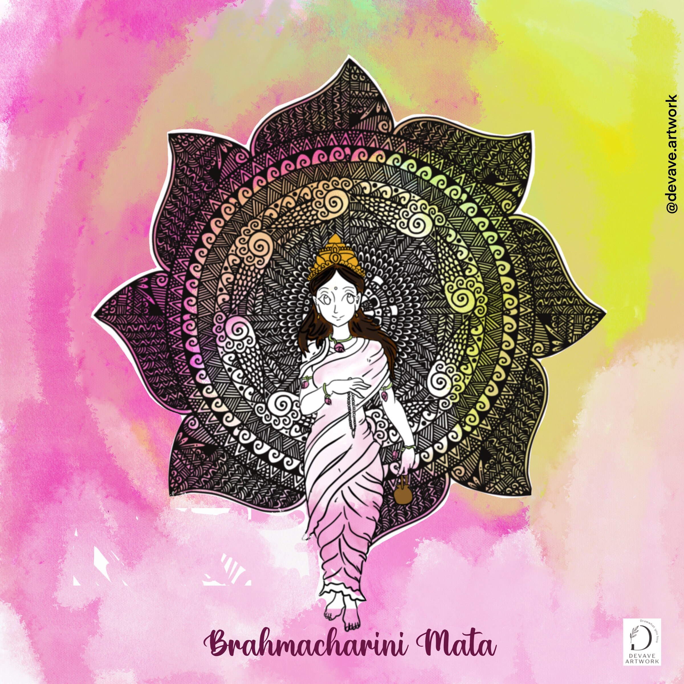 Instant Download Nav Durga Mandala Art Printable Zen Wall Art Decor ...