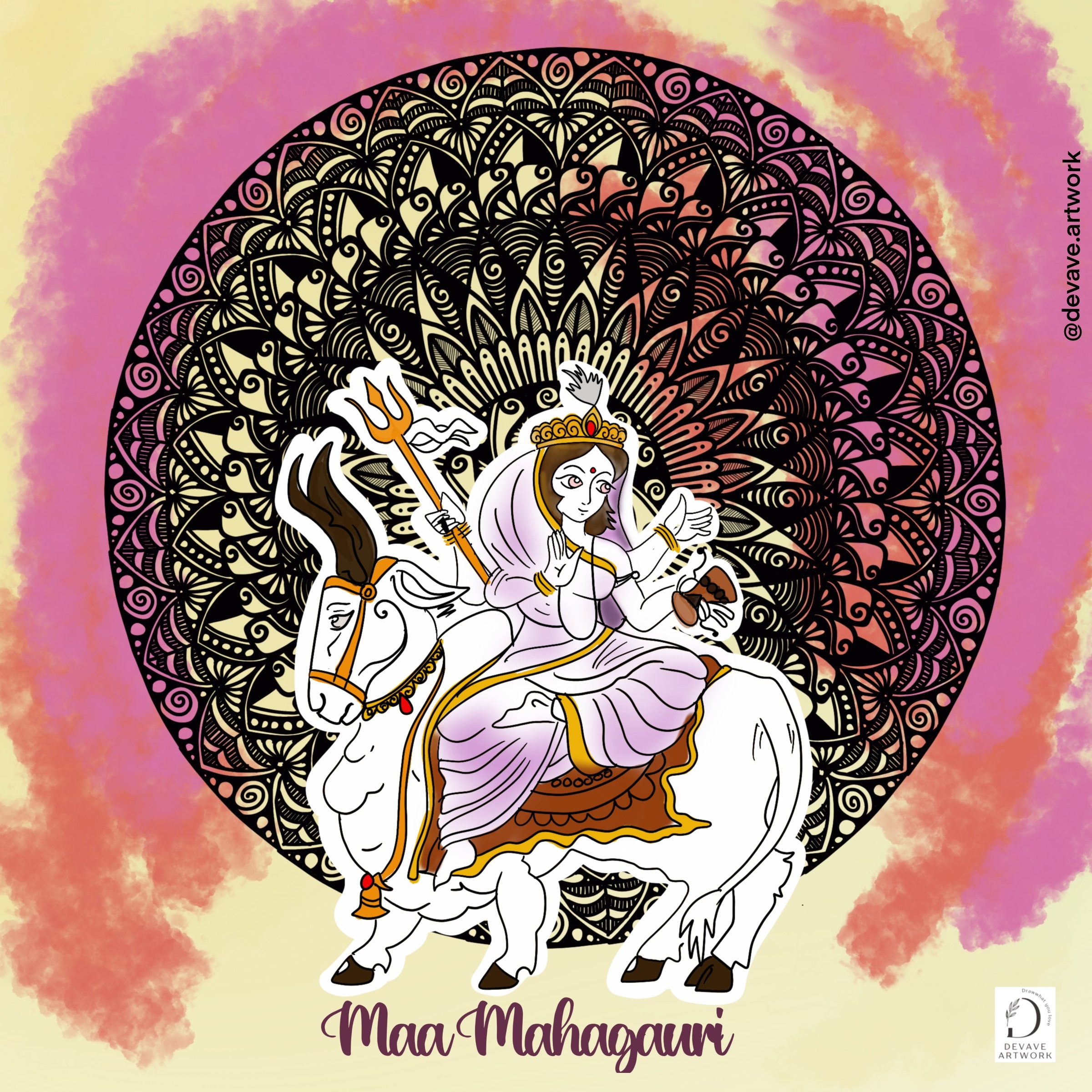 Instant Download Nav Durga Mandala Art Printable Zen Wall Art Decor ...