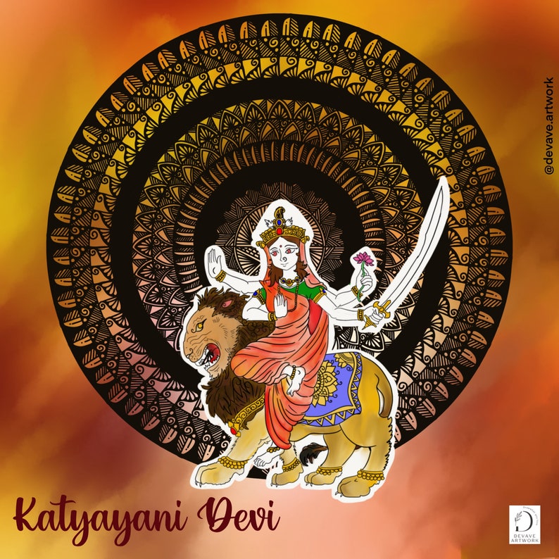 Instant Download Nav Durga Mandala Art Printable Zen Wall Art Decor ...