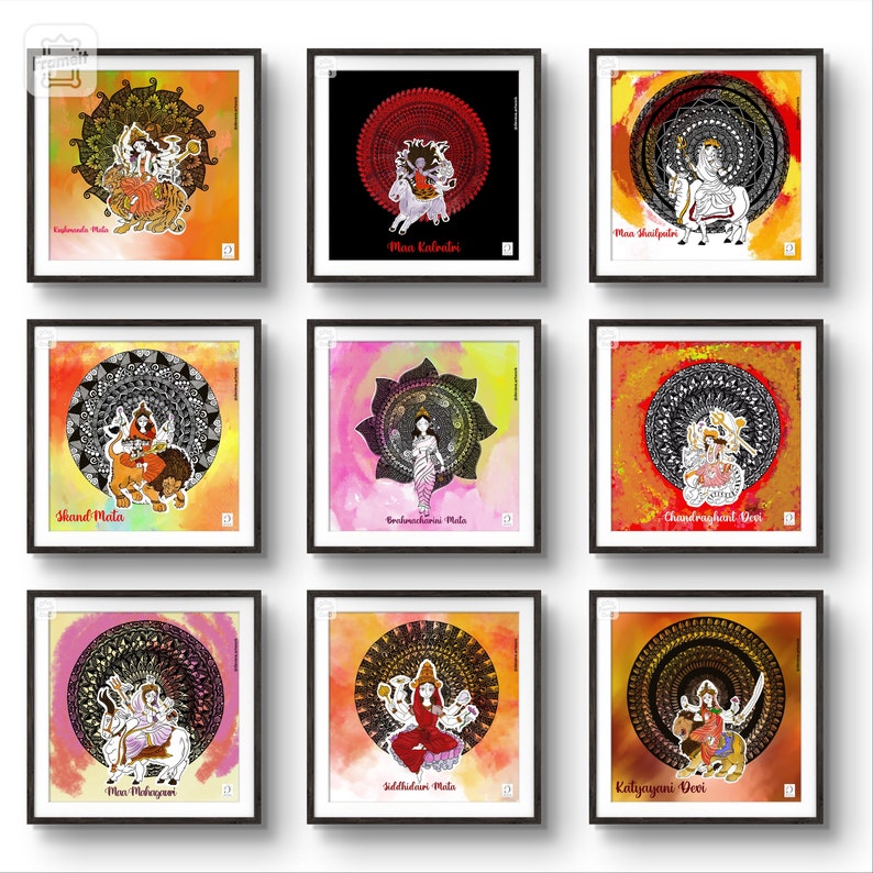 Instant Download Nav Durga Mandala Art Printable Zen Wall Art Decor ...