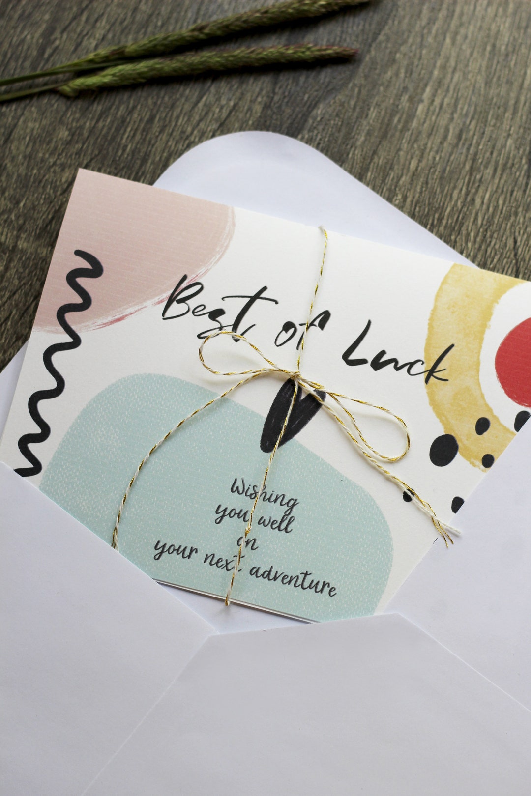 Best of Luck, Printable Card, Instant Download, Digital Good Luck Card ...