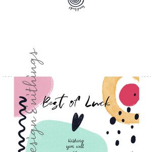 Best of Luck, Printable Card, Instant Download, Digital Good Luck Card ...