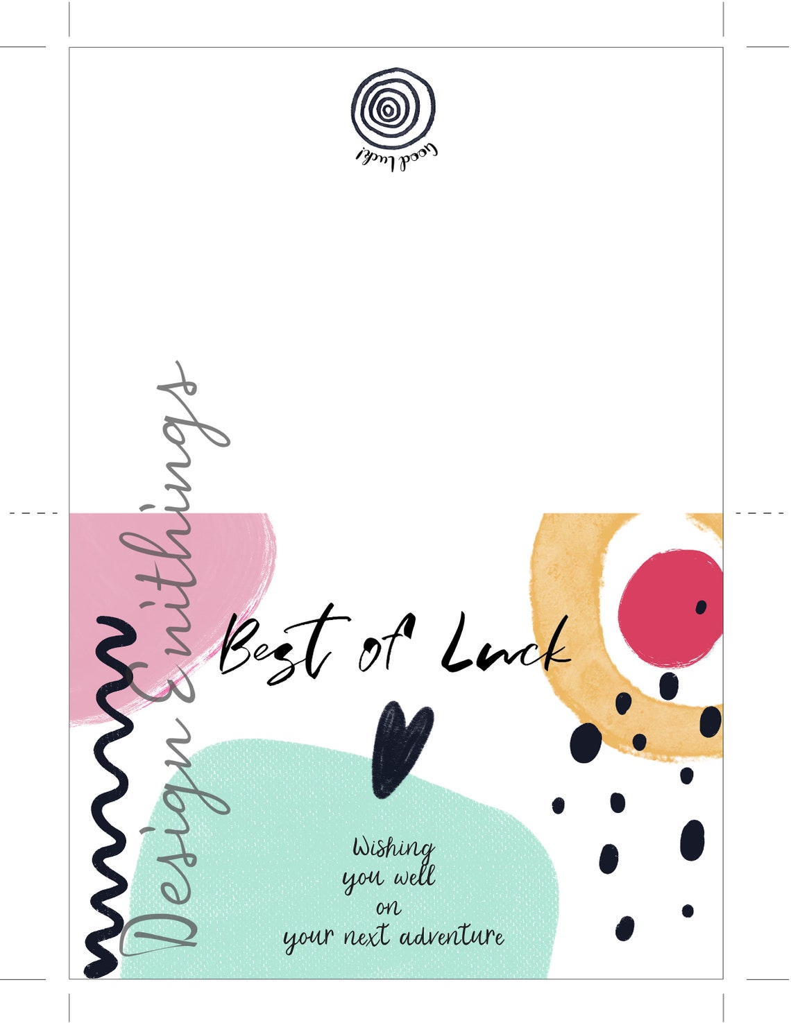 Best of Luck, Printable Card, Instant Download, Digital Good Luck Card ...