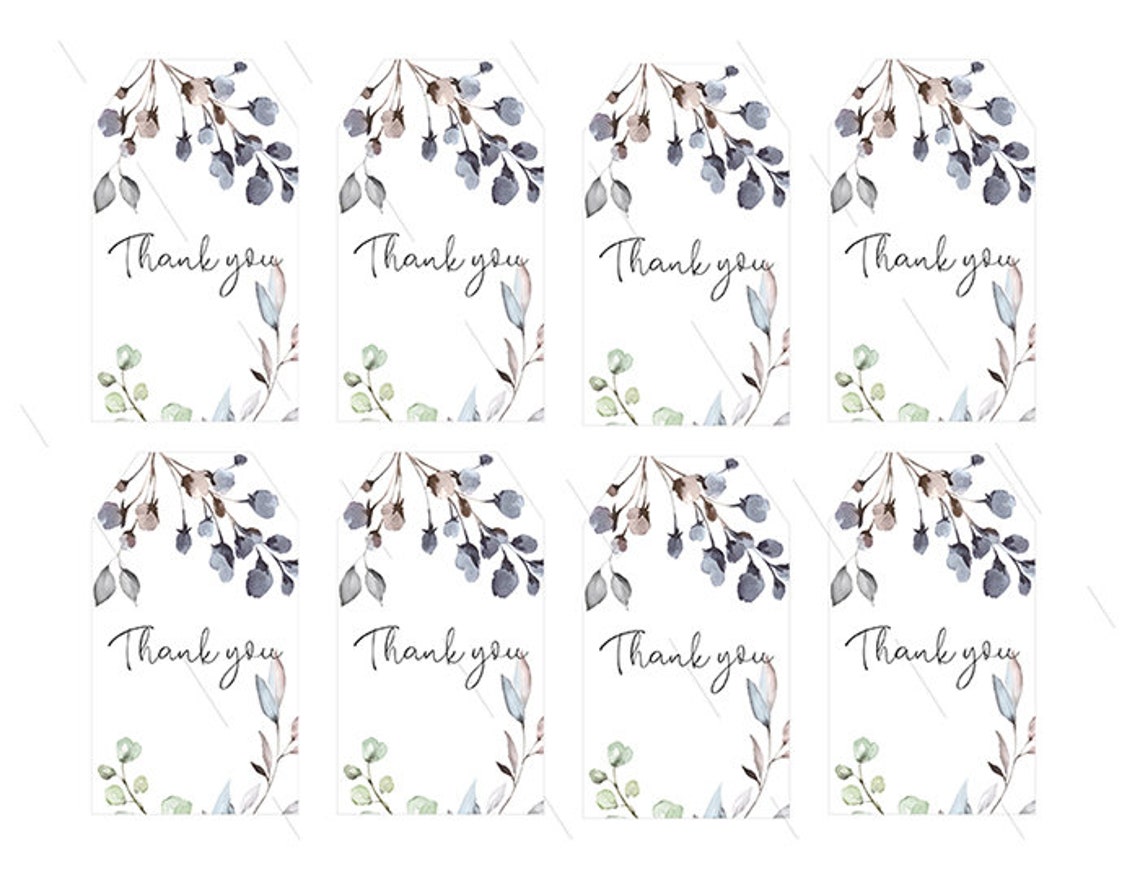 Printable Tags, Editable PDF Tags, Thank You Tags, Wedding Tags, Gift ...