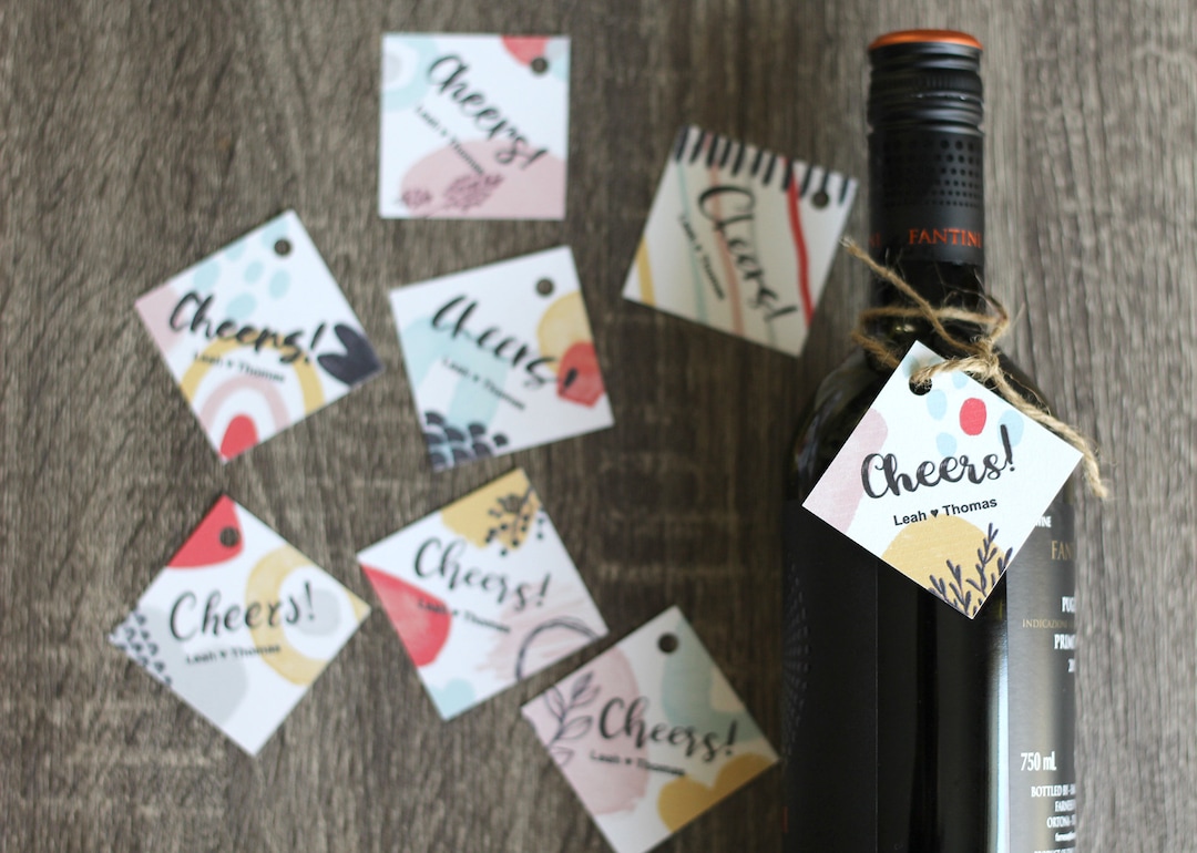 Printable Tags, Editable PDF Tags, Cheers, Thank You Tags, Wedding Tags ...