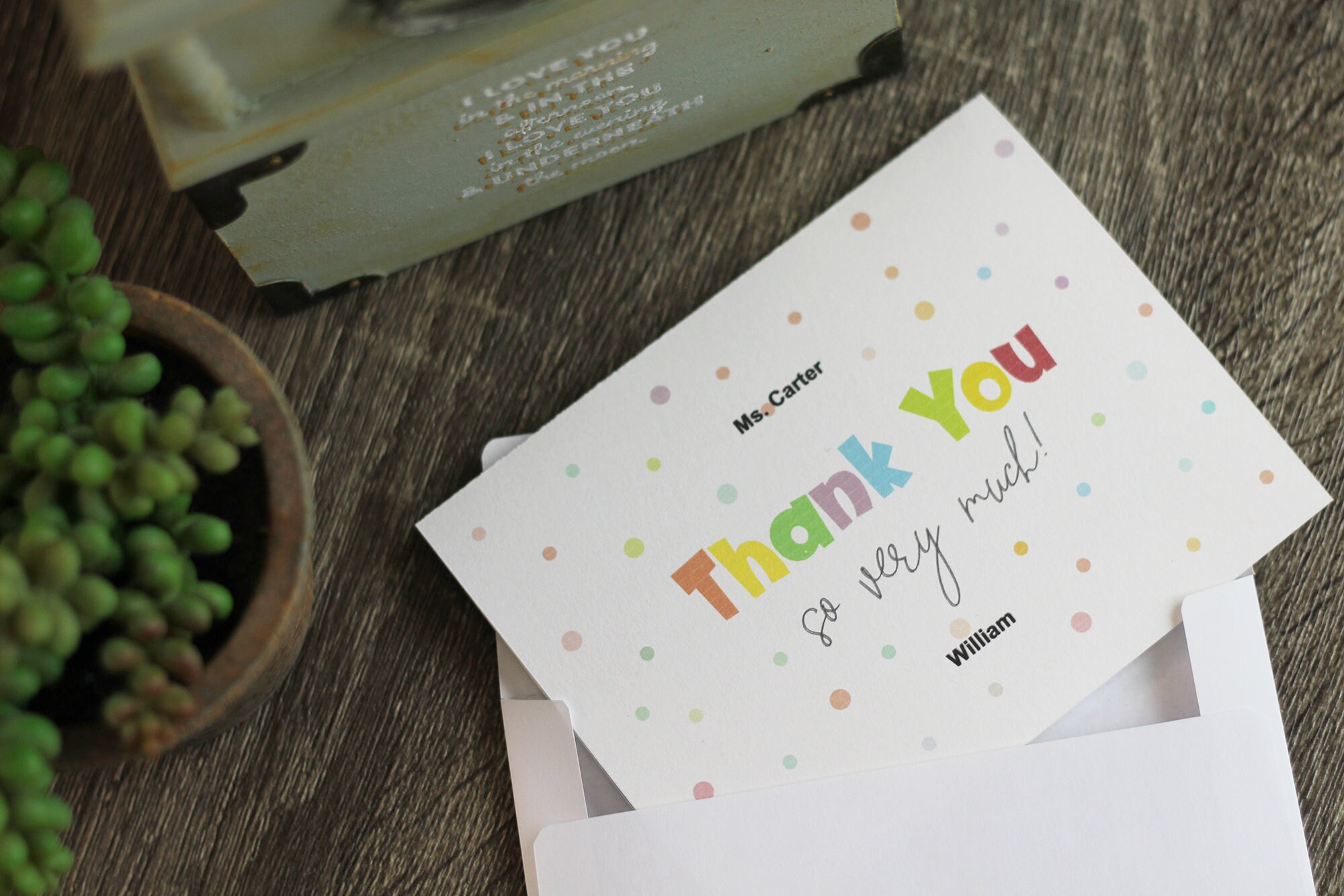 Printable Card, Editable PDF File, Thank You Card, Instant Download ...