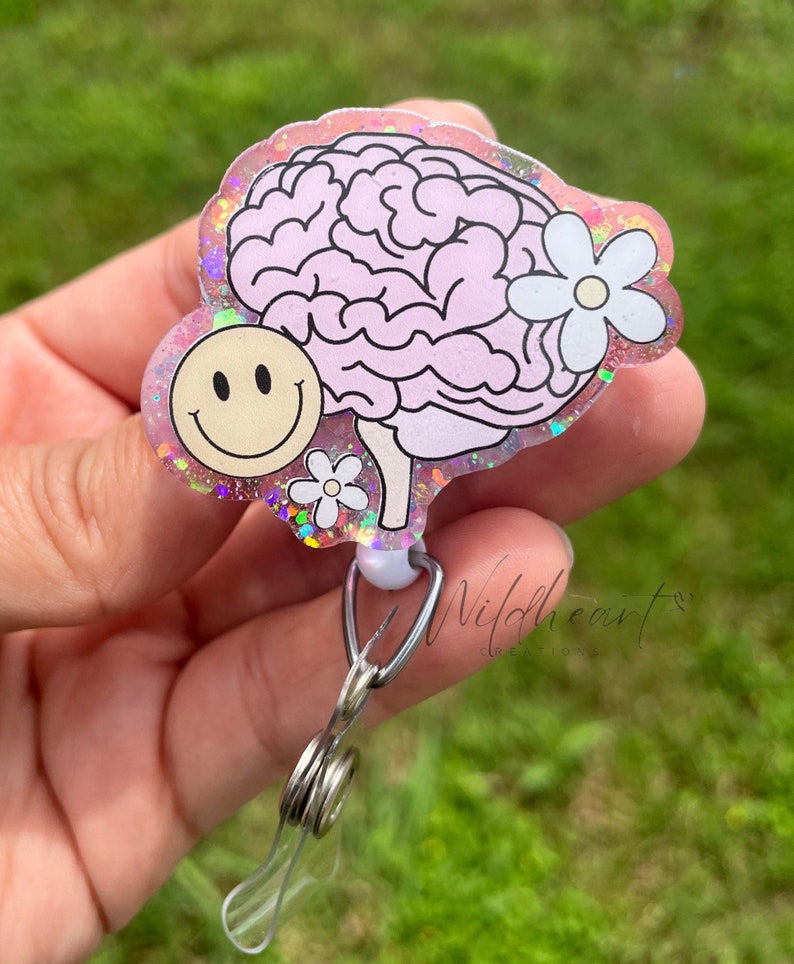 Brain Badge Reel Mental Health Badge Reel Badge Reel ID - Etsy