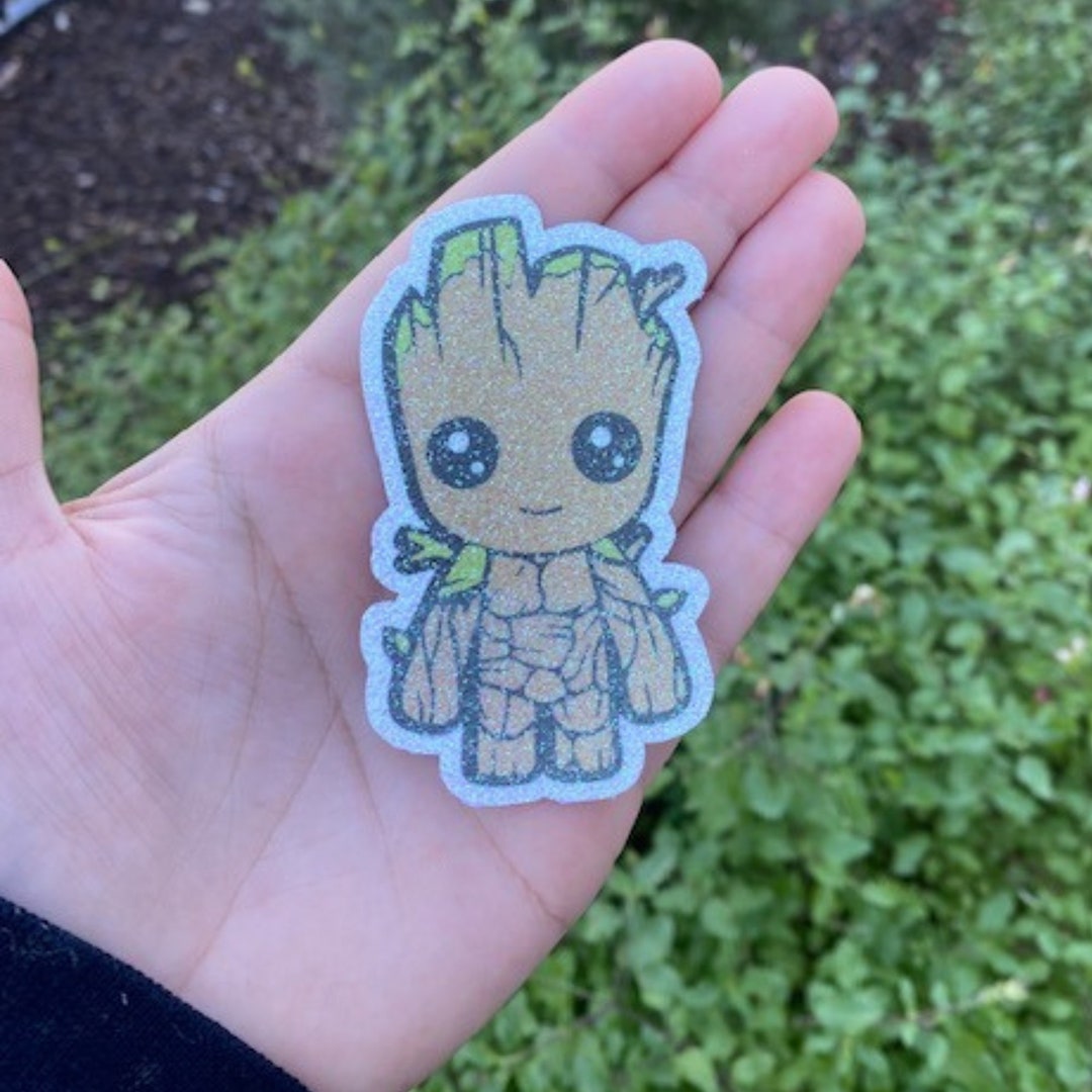 Groot Glitter Finish Sticker - Etsy