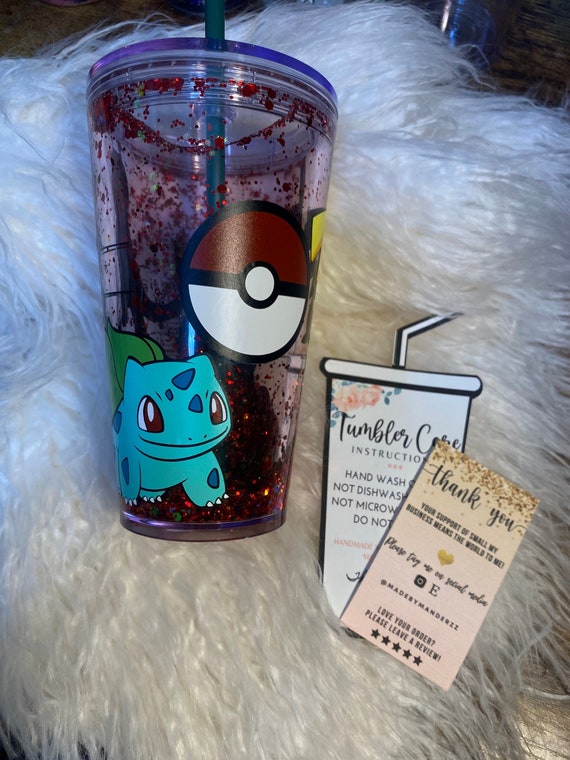 16 Oz Pokémon Theme Glitter Tumbler. This Was Made With - Etsy