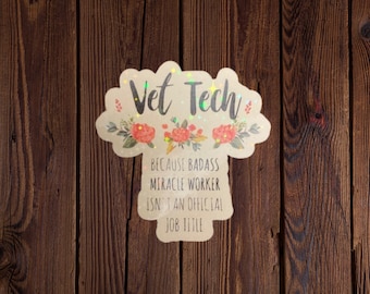 Exhausted Vet Tech Sticker Design - Etsy