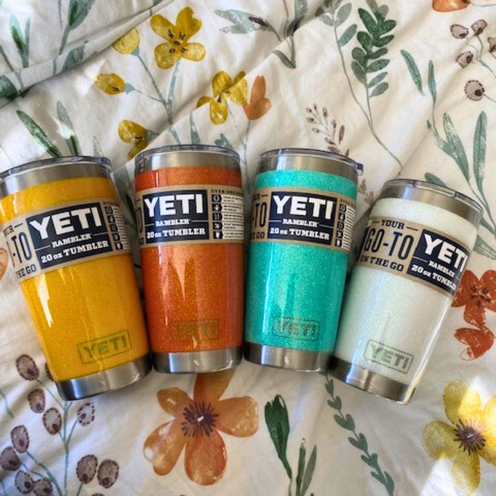 Yellow Glitter Epoxy 20 Oz. Yeti - Etsy