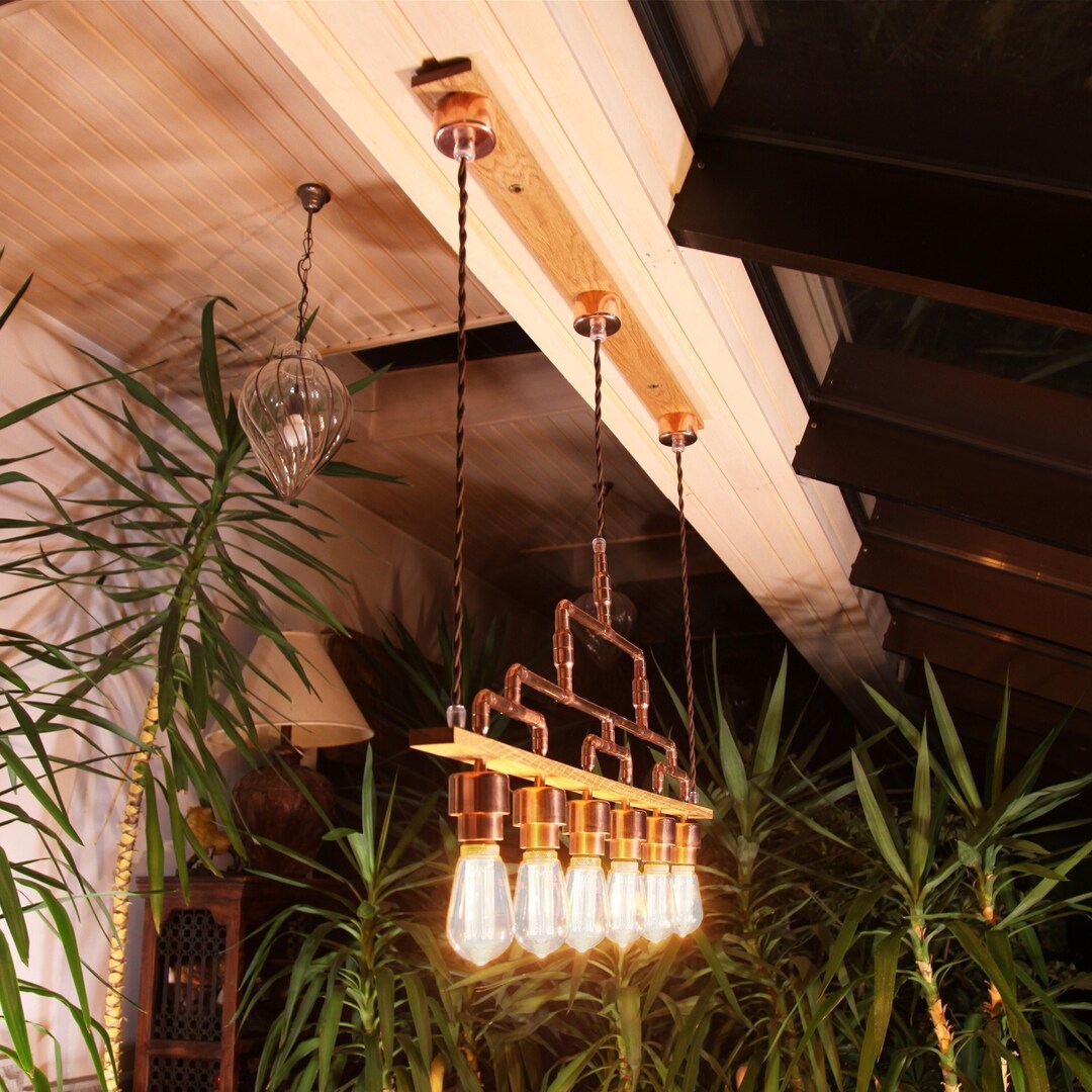 Lighting Chandelier, Copper Lamp, Copper Ceiling Light Fixture, Copper ...