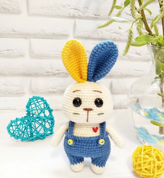 Knitted Rabbit Ukrainian Made in Ukraine Children's - Etsy