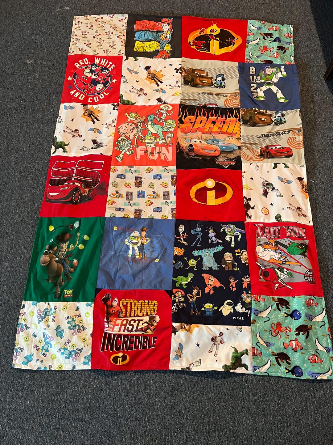 Disney Pixar Tshirt Quilt - Etsy