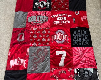 NCAA Ohio State Buckeyes, Block O Quilt, licensed Queen Size Custom ...
