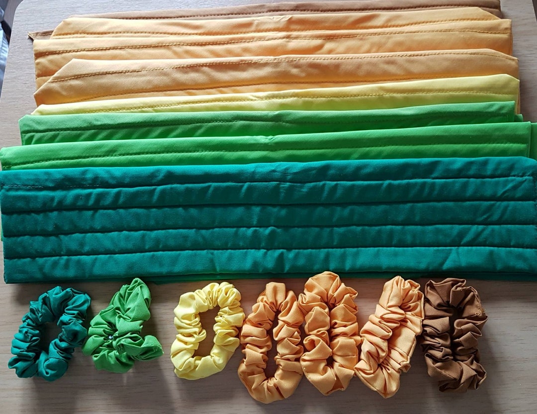Solid Colour Polycotton Padded Headscarf & Scrunchie,chemotherapy ...