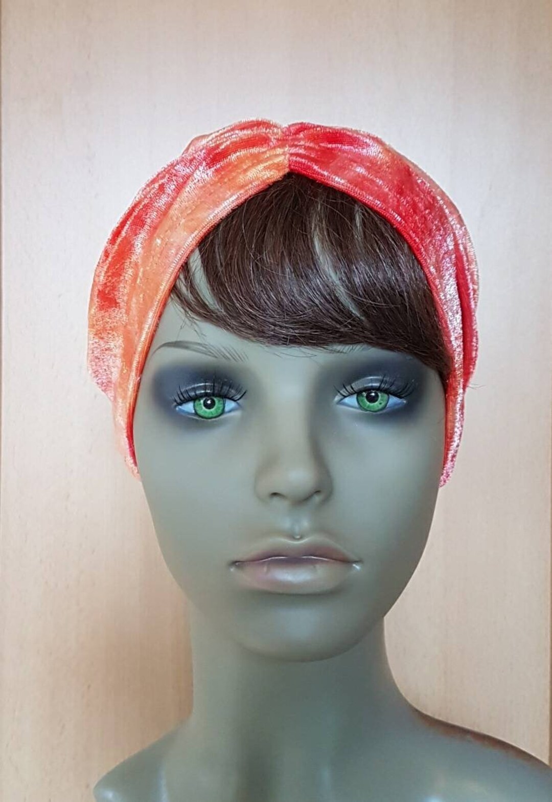 Fireball Medley Crushed Velvet Turban,gathered Turban, Hair Loss ...