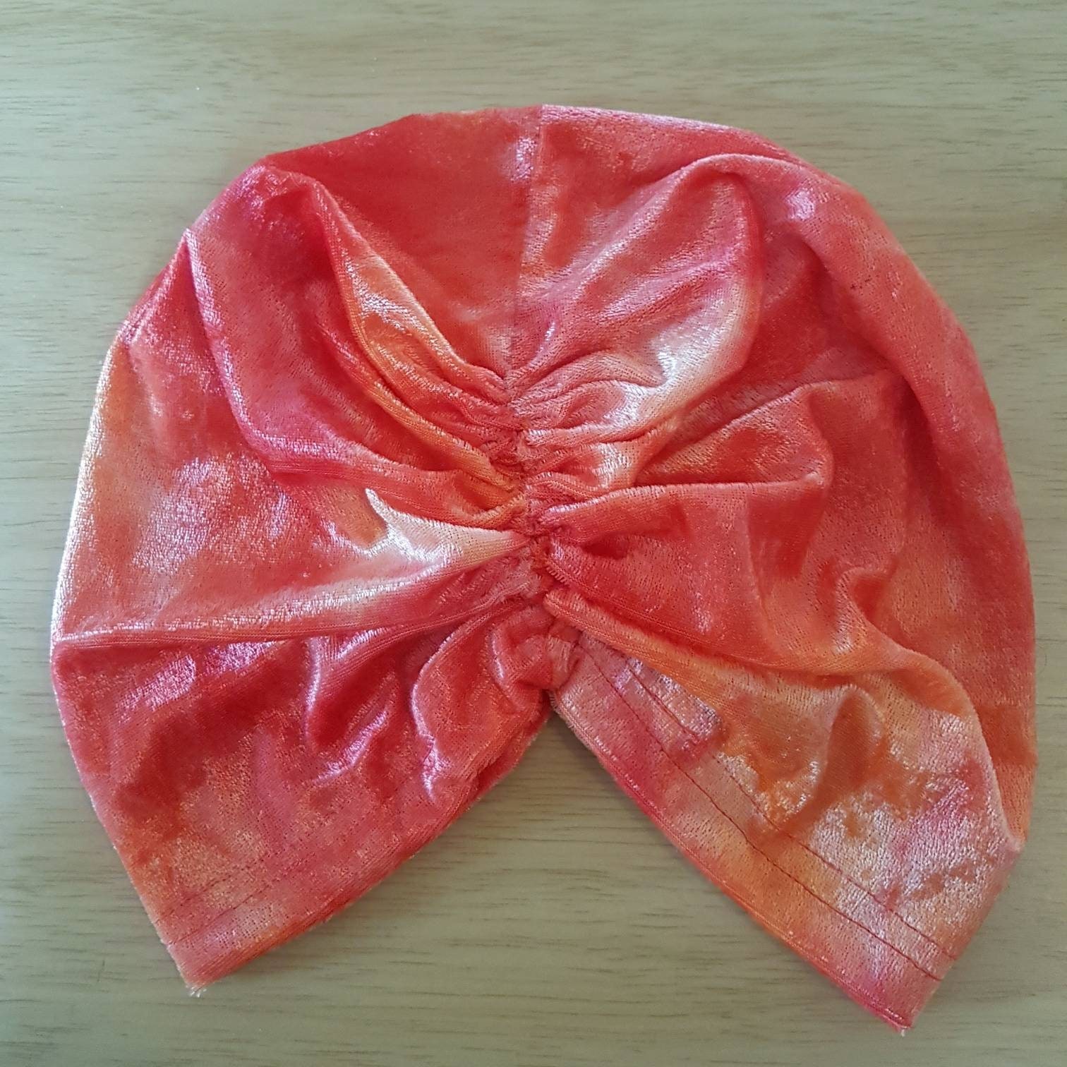 Fireball Medley Crushed Velvet Turban,gathered Turban, Hair Loss ...
