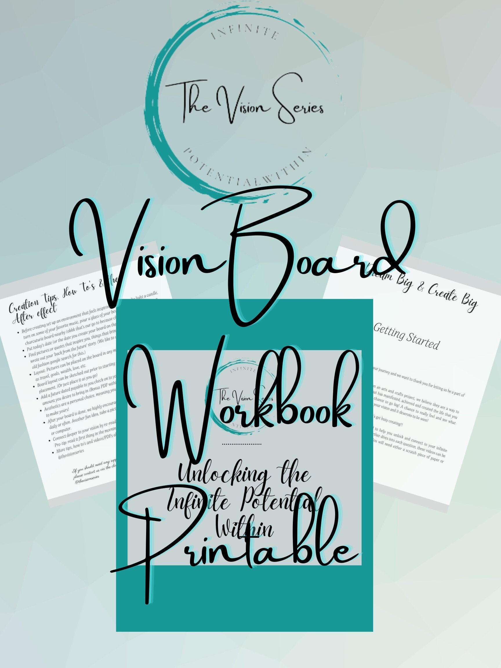 Vision Board PRINTABLE PDF Workbook Goal Setting Future | Etsy