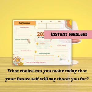 Vision Board 2025 | Retro 70s Aesthetic | PRINTABLE | Goal Setting ...