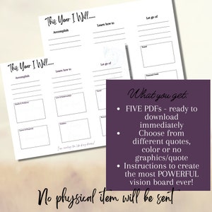 Vision Board Template | Goal Board | PRINTABLE | Goal Setting | Future ...