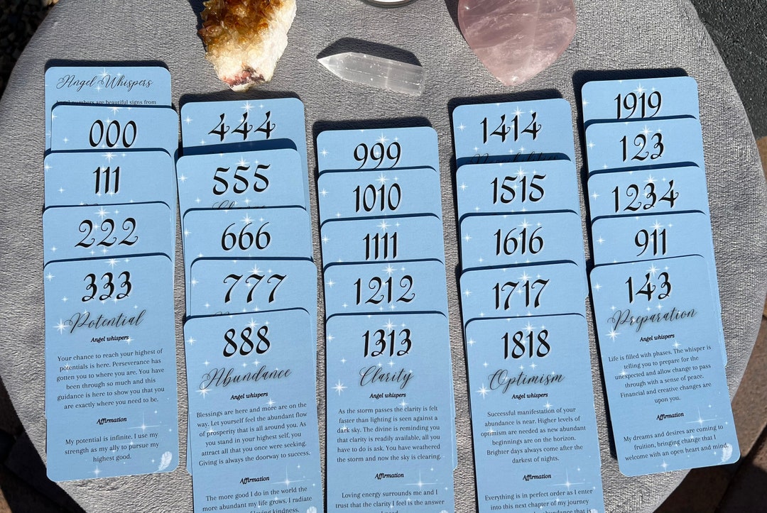 Angel Number Affirmation Cards Angel Numbers Oracle Deck - Etsy