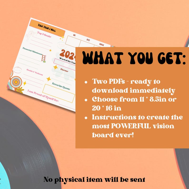 Vision Board 2025 | Retro 70s Aesthetic | PRINTABLE | Goal Setting ...