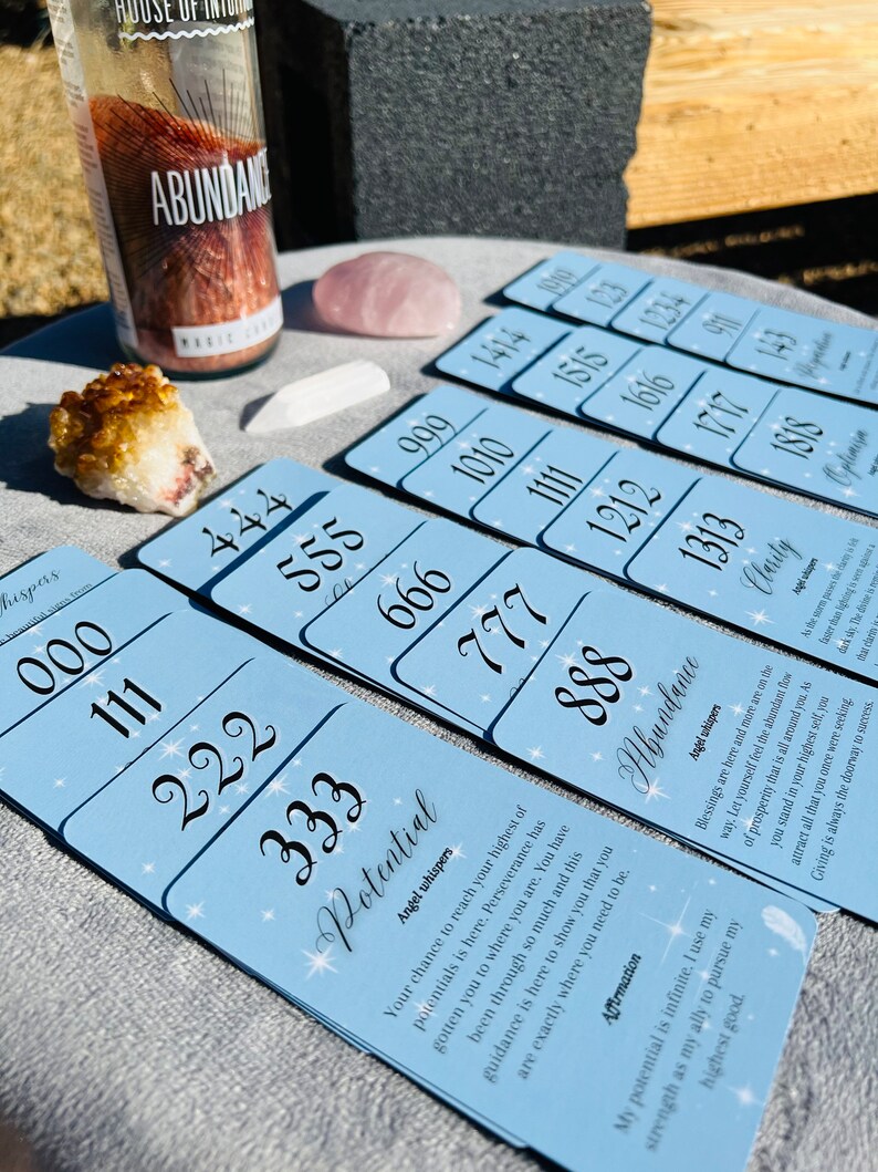 Angel Number Affirmation Cards Angel Numbers Oracle Deck - Etsy