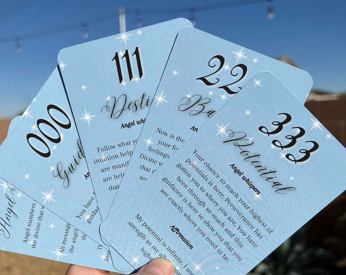 Angel Number Messages & Affirmation Oracle Deck, 53 Cards, Gold Gilded ...