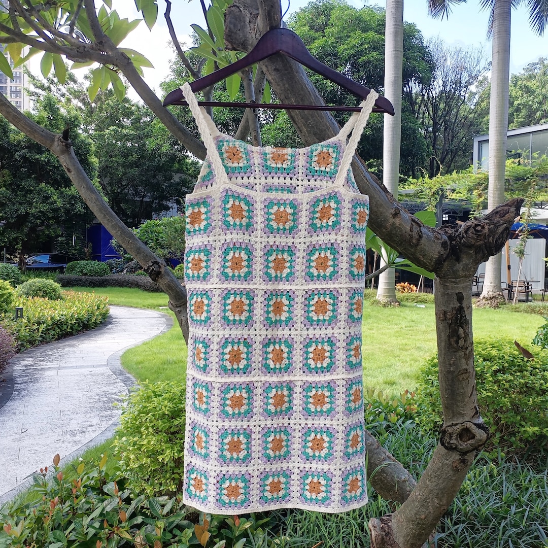 Crochet Dress Check Pattern Dress Crochet Dress Granny - Etsy