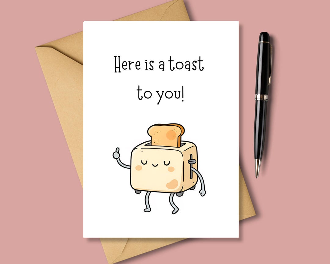 Here is a Toast to You!: Funny Friendship & Celebration Card (digital ...