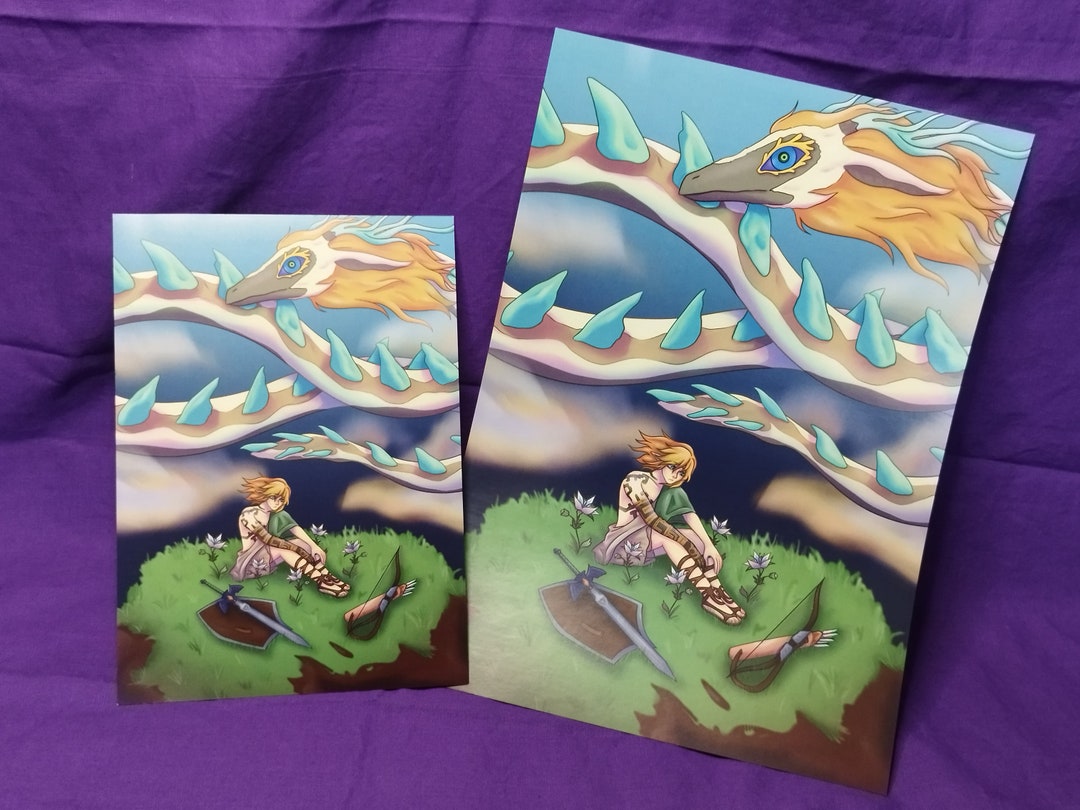 Tloz Totk Link and Light Dragon Print - Etsy