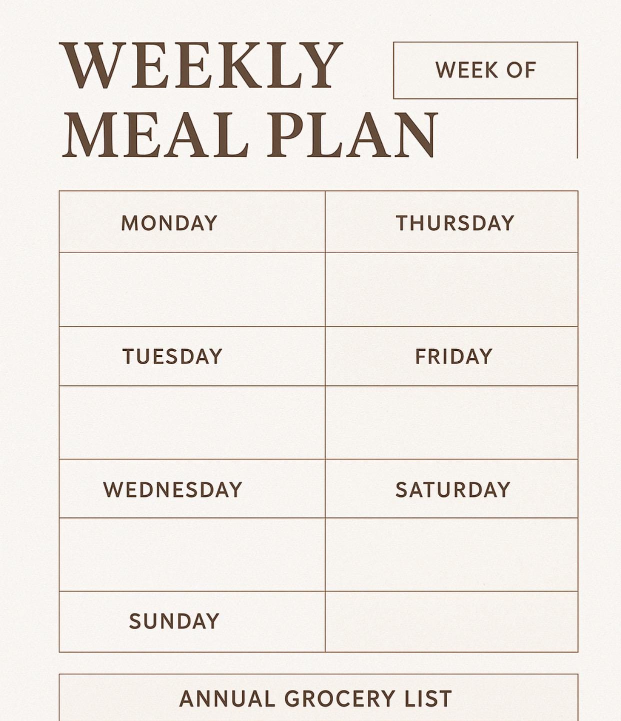 Meal Planner Printable | Weekly Meal Planning Sheet | Grocery List ...