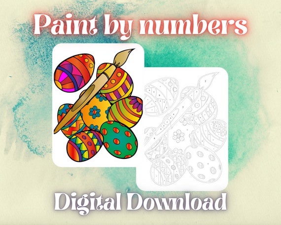 Painting by Numbers Easter Eggs DIY Painting Digital | Etsy