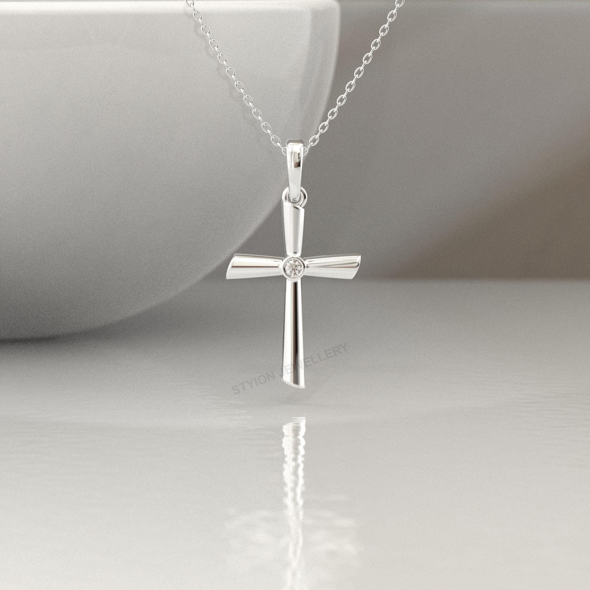 Sterling Silver Cross Pendant - Simple Christian Jewelry, Faith ...