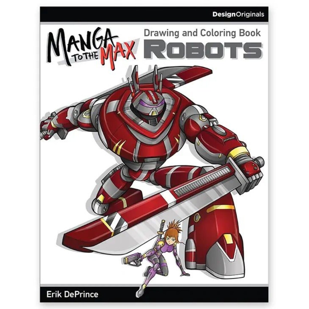 Manga Robots Drawing and Coloring Book - Etsy