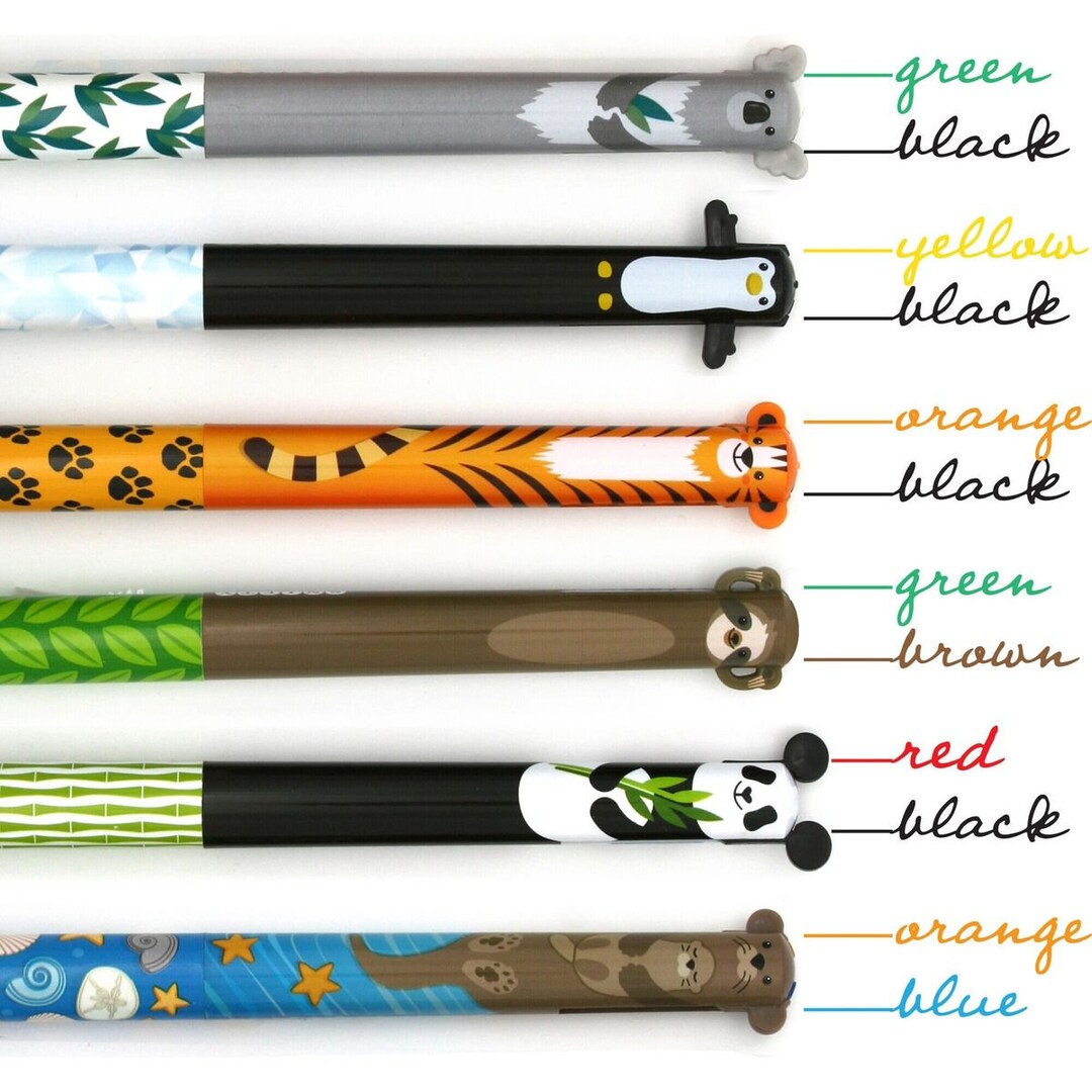 Twice as Nice 2 Color Click Pens: Cute Creatures - Etsy