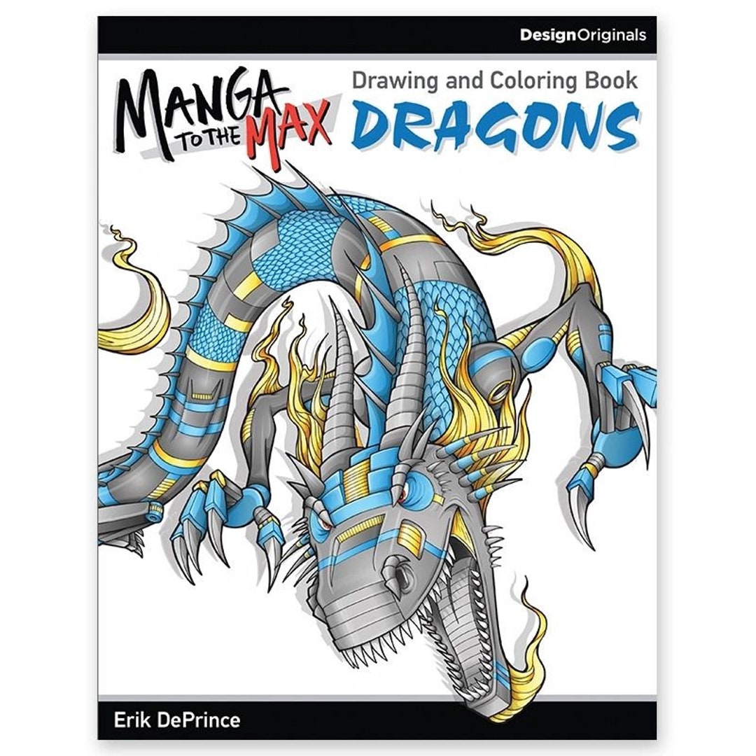 Manga Dragons Drawing and Coloring Book - Etsy