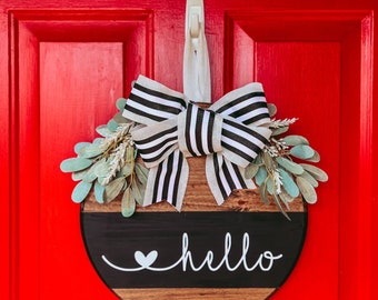 Hello Door Hanger Stripes - Etsy