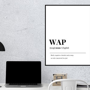 Wap Definition Print Wap Art Print Funny Home Decor Dorm - Etsy